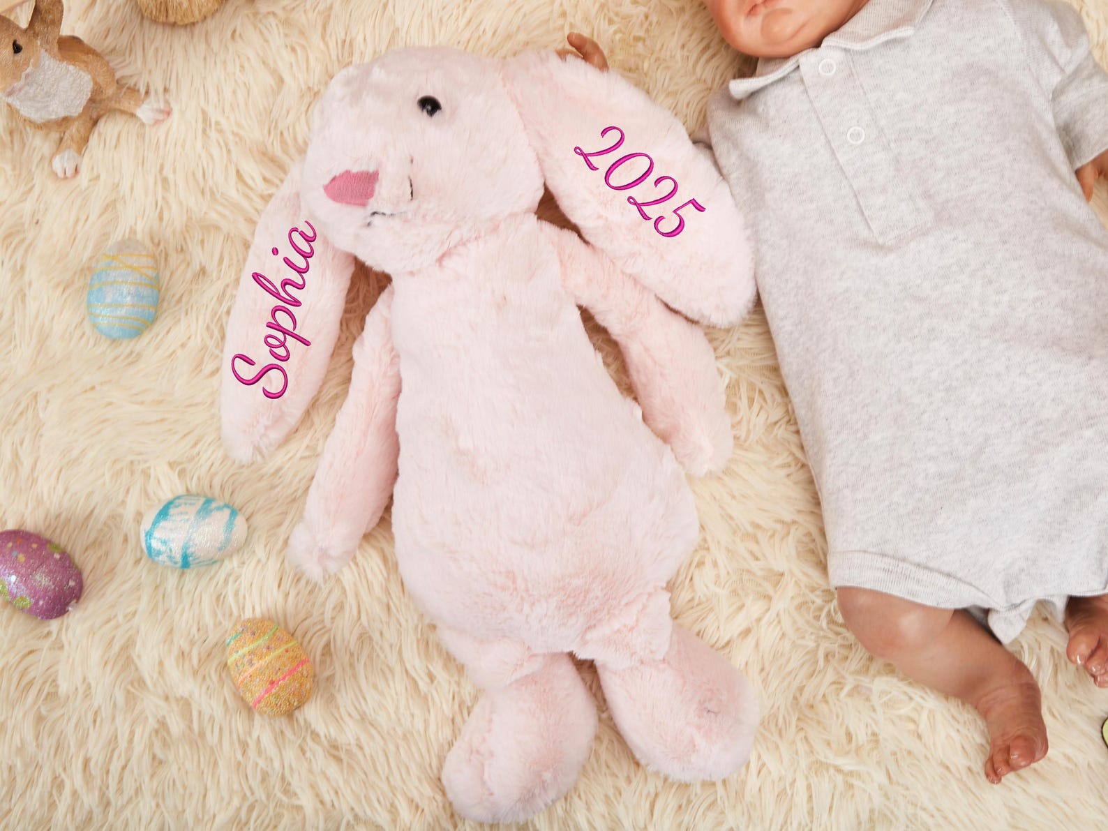 Embroidered Bunny Rabbit,personalised Bunny Rabbit Toy,custom ...