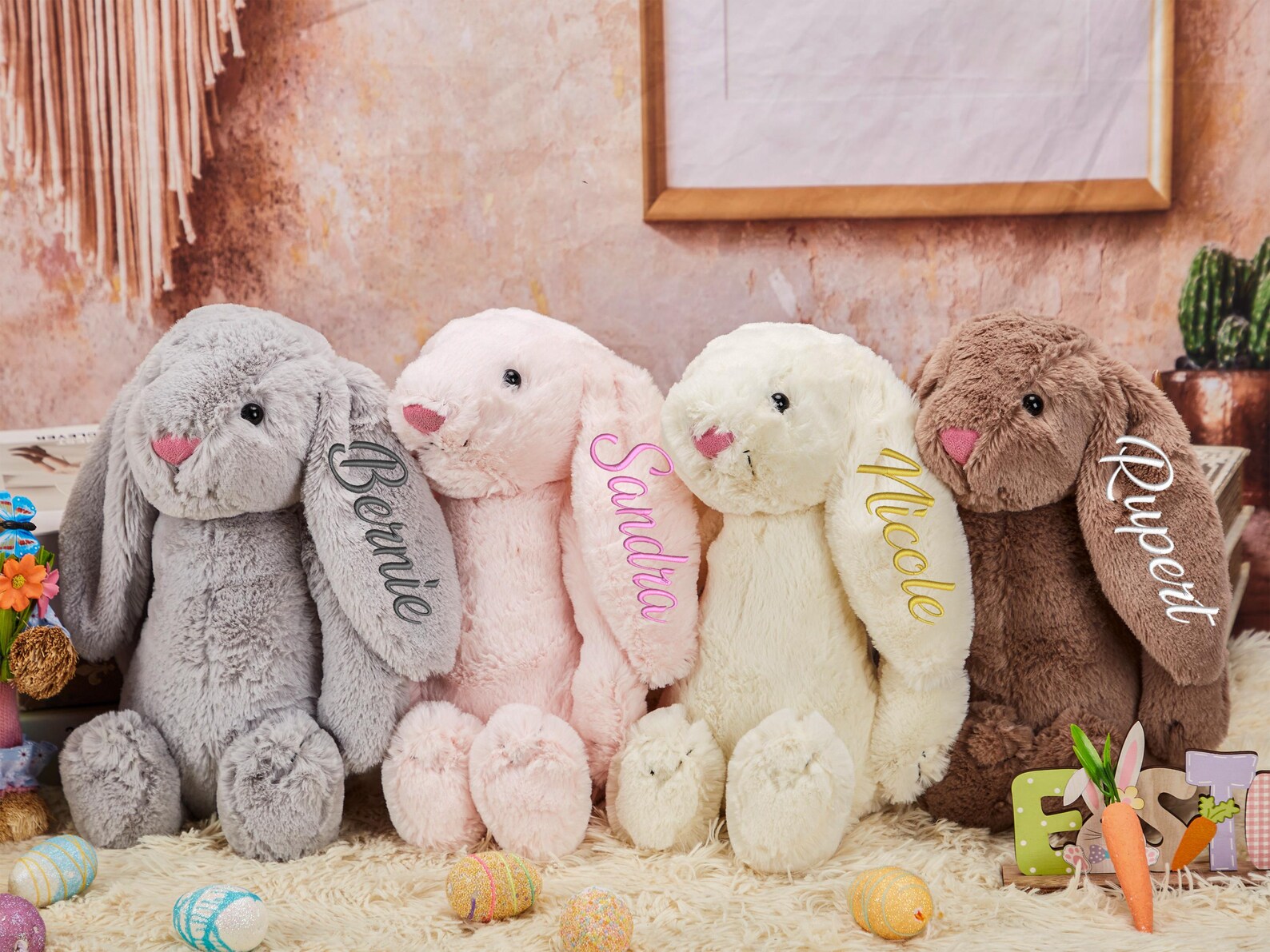 Embroidered Bunny Rabbit,personalised Bunny Rabbit Toy,custom ...