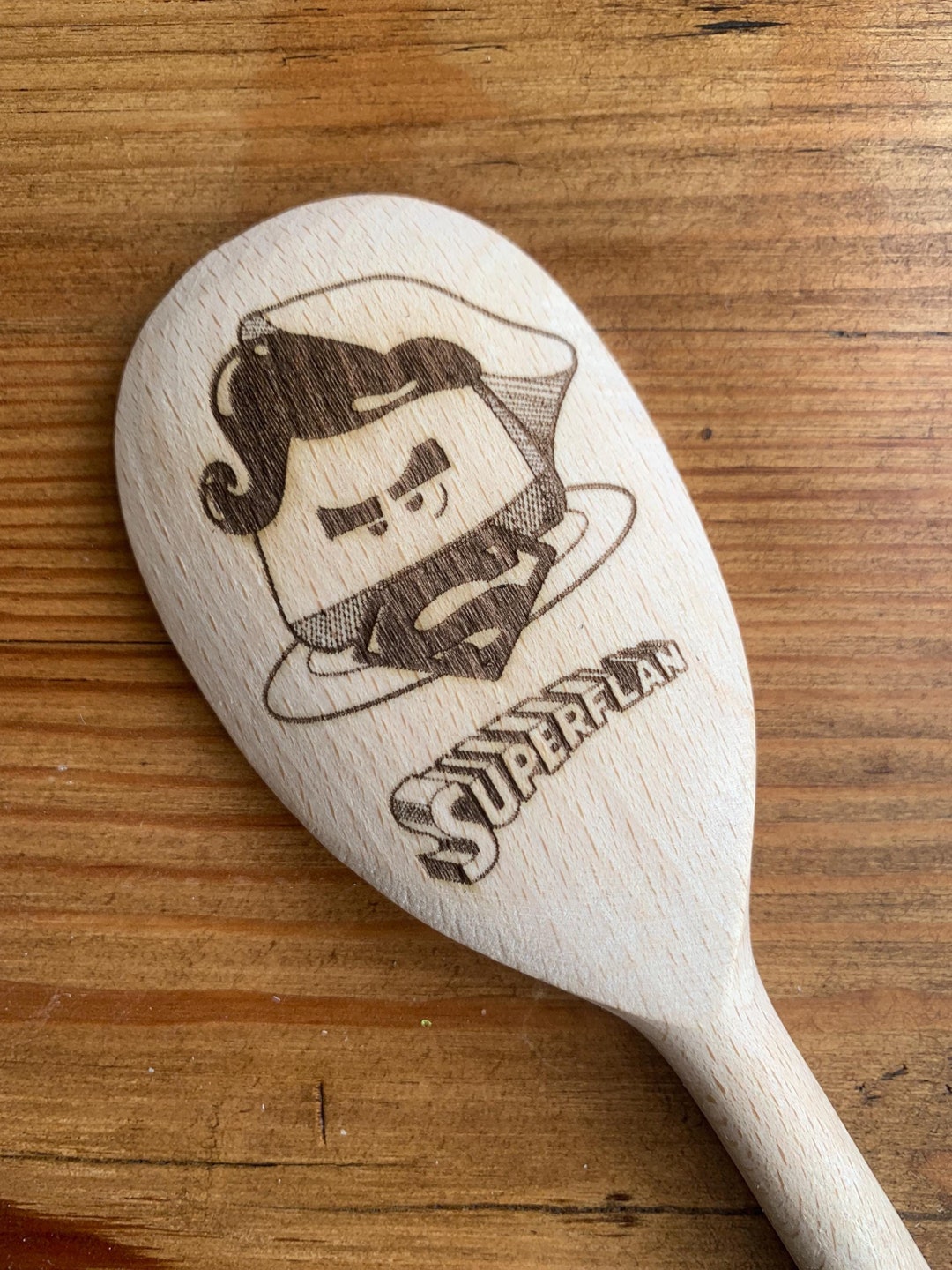 Superflan Wooden Spoon Superman Inspired Superhero Christmas Gift Ideas ...