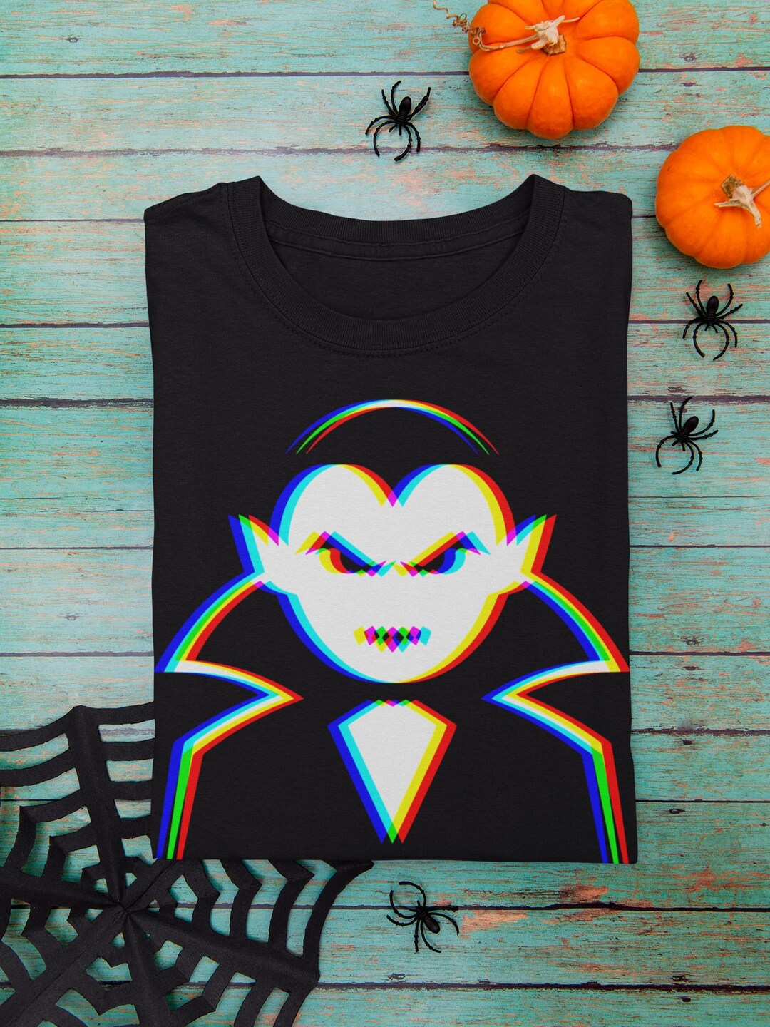 Trippy Psychedelic Retro Vaporwave Vampire Shirt for Halloween or Rave ...