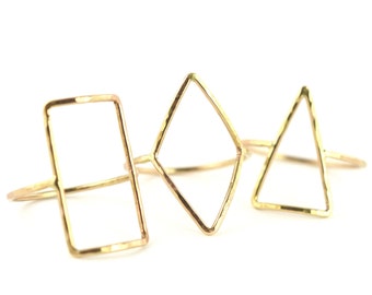 Hammered Triangle Ring Arrow Stacking Ring Geomtric Ring | Etsy