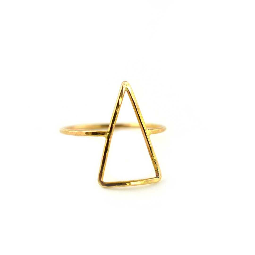 Large Triangle Ring, Gold Arrow Ring, Geomtric Jewelry SYMBOL RDLTRI - Etsy