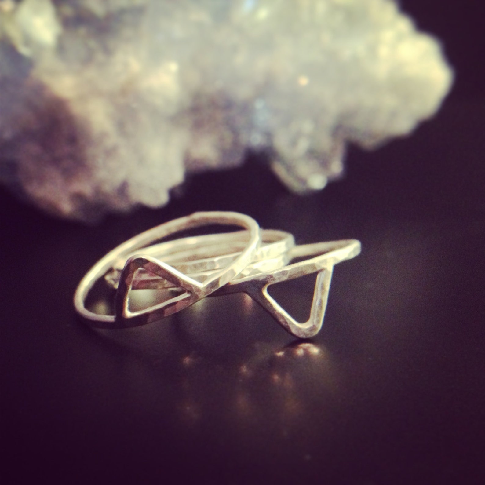 Triangle Stackable Ring Set of 4 Stackable Ring Set Arrow - Etsy