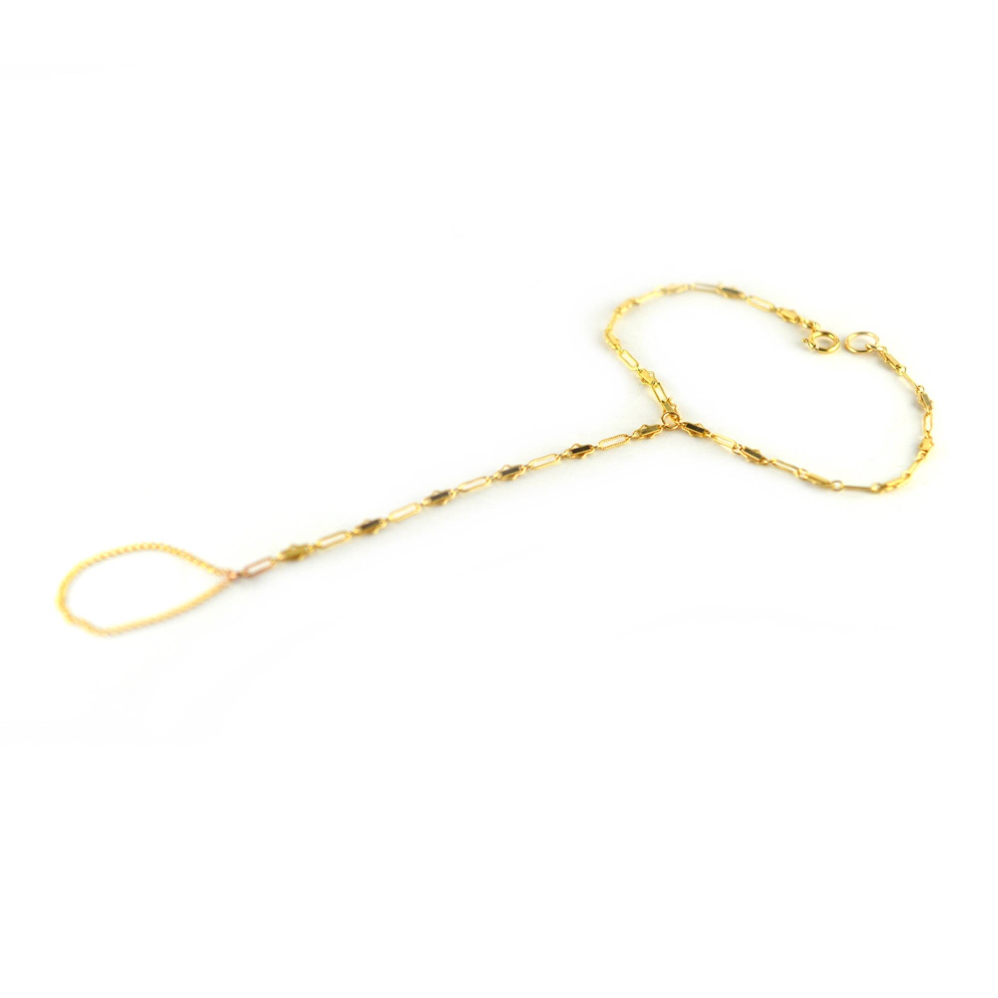 Gold Hand Bracelet Ornate Finger Chain Bracelet HCDORNATE - Etsy