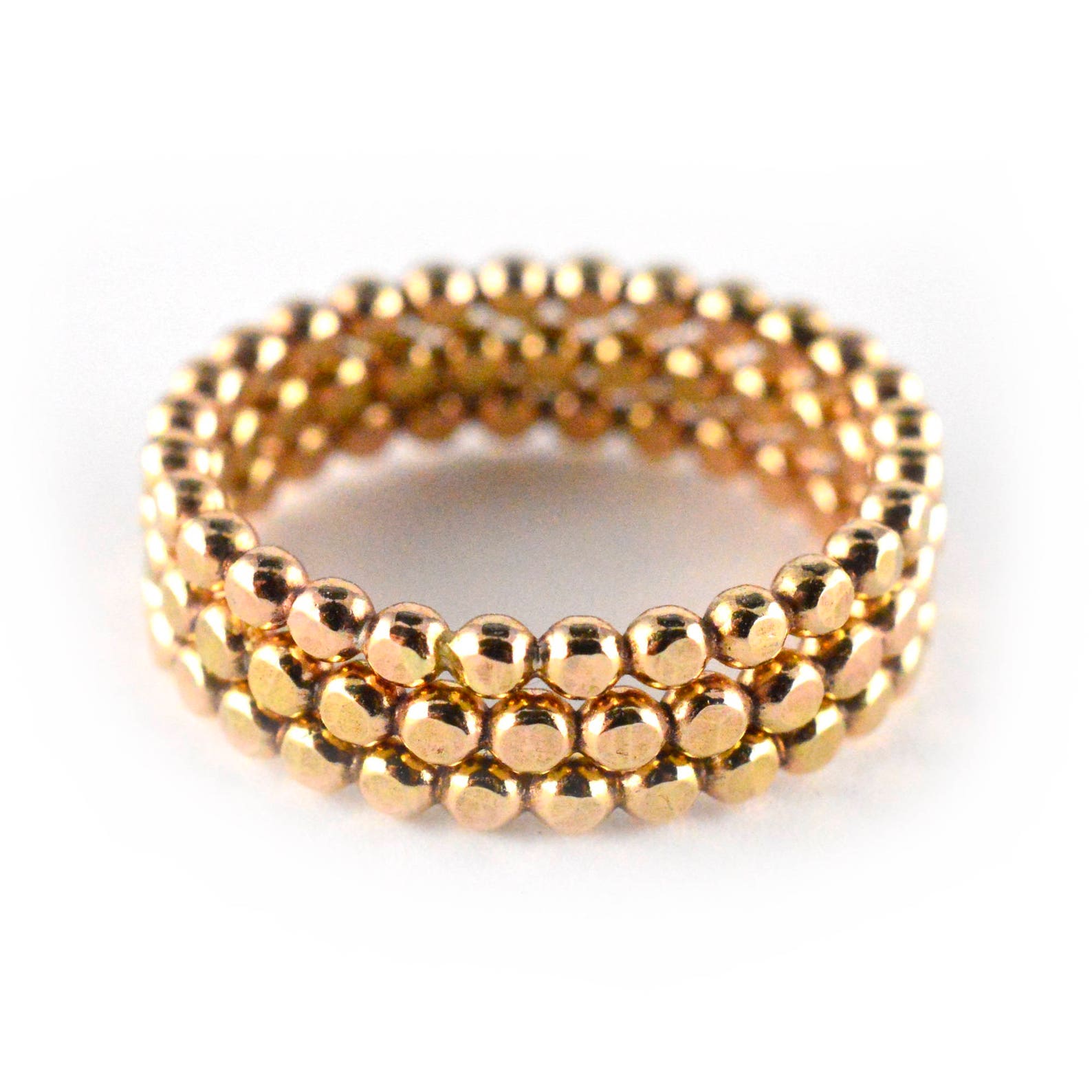 Gold Stacking Ring Beaded Ring Stackable Midi Ring SINGLE - Etsy