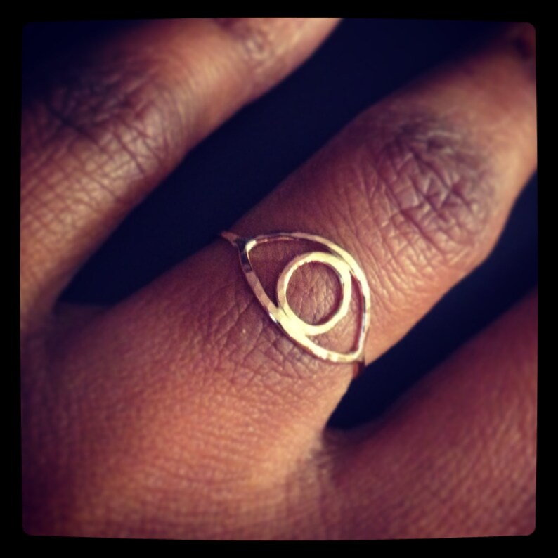 Hammered Eye Ring All Seeing Eye Ring Forefinger Knuckle or - Etsy