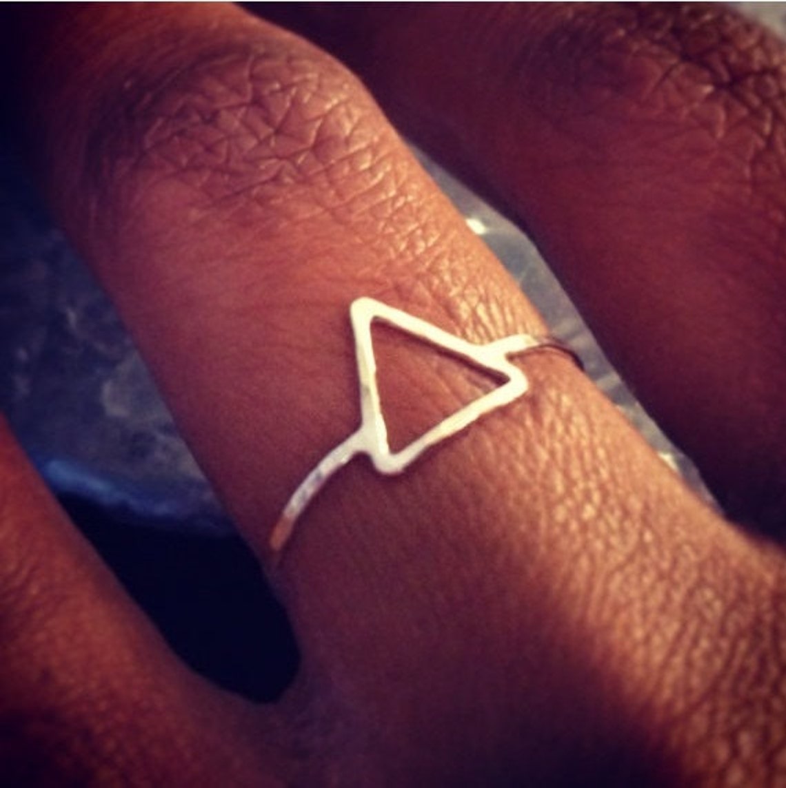 Hammered Triangle Ring Arrow Stacking Ring Geomtric Ring - Etsy