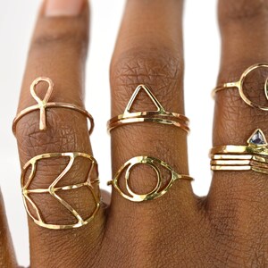 Hammered Eye Ring, All Seeing Eye Ring, Forefinger Knuckle or Pinky ...