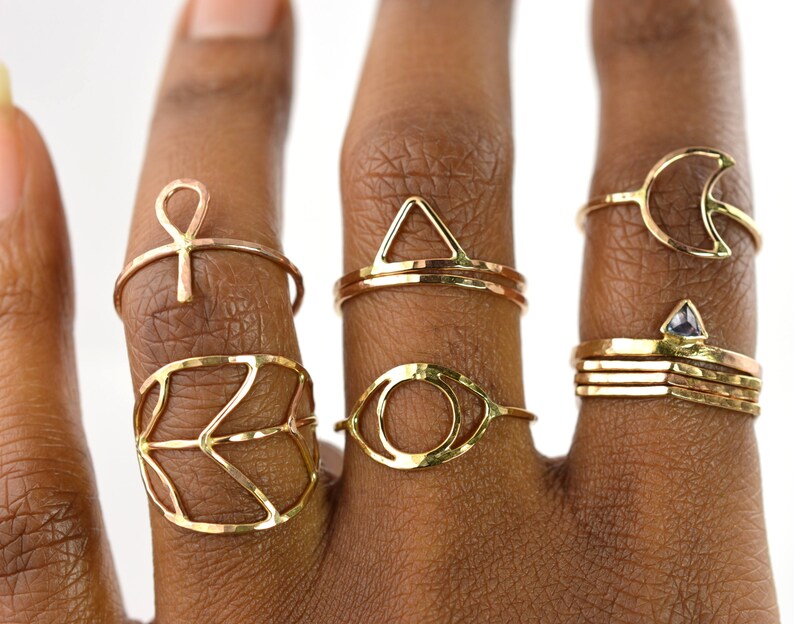 Hammered Eye Ring All Seeing Eye Ring Forefinger Knuckle or - Etsy