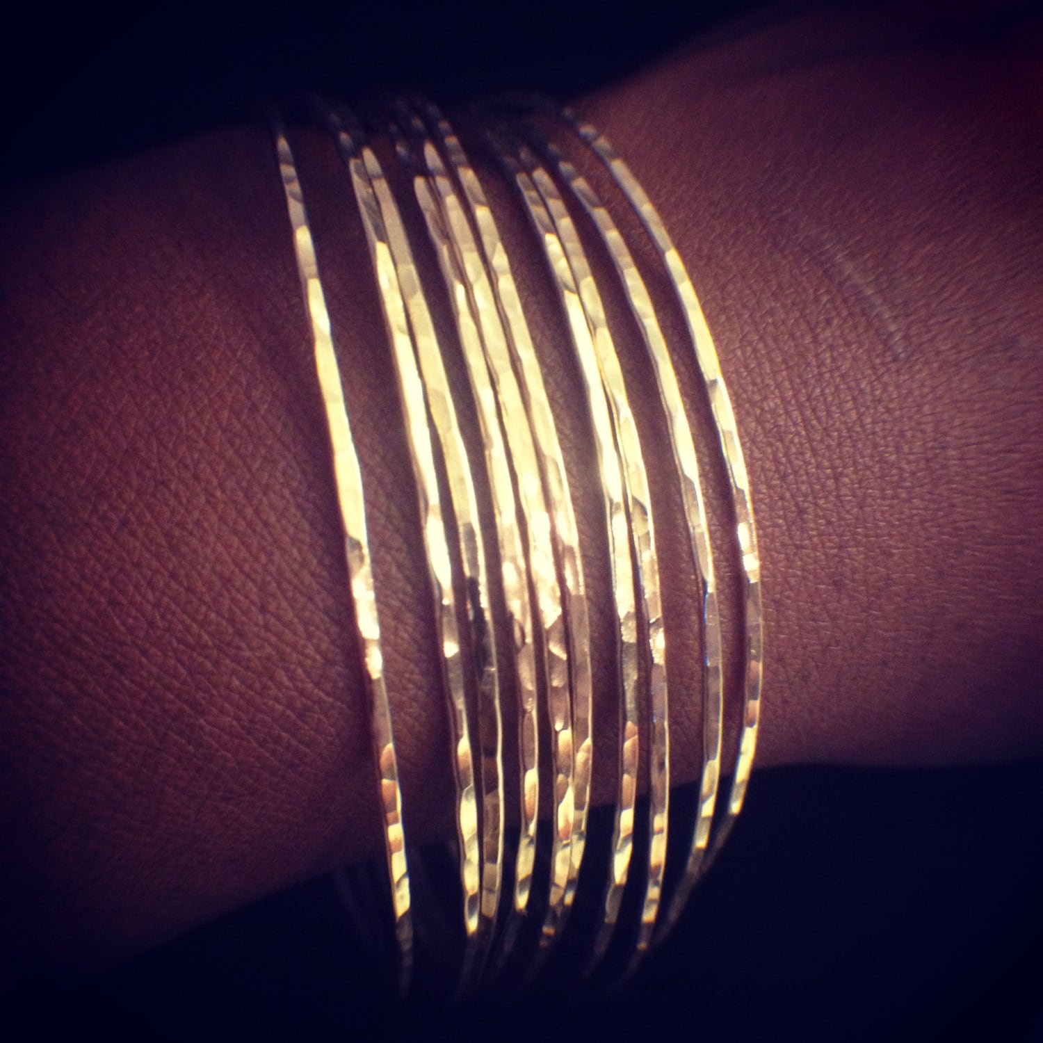 Gold Bangle Set of 6, Skinny Stacking Bracelet, Thin Bangles - Etsy