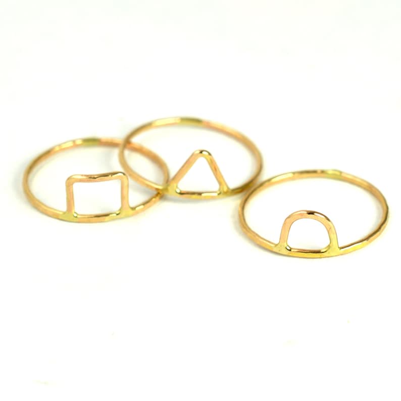 Arch Ring Geometric Stacking Ring Midi Ring HSR18-ARC | Etsy