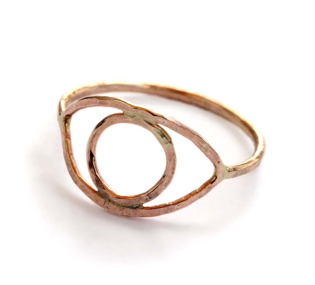 Hammered Eye Ring, All Seeing Eye Ring, Forefinger Knuckle or Pinky ...