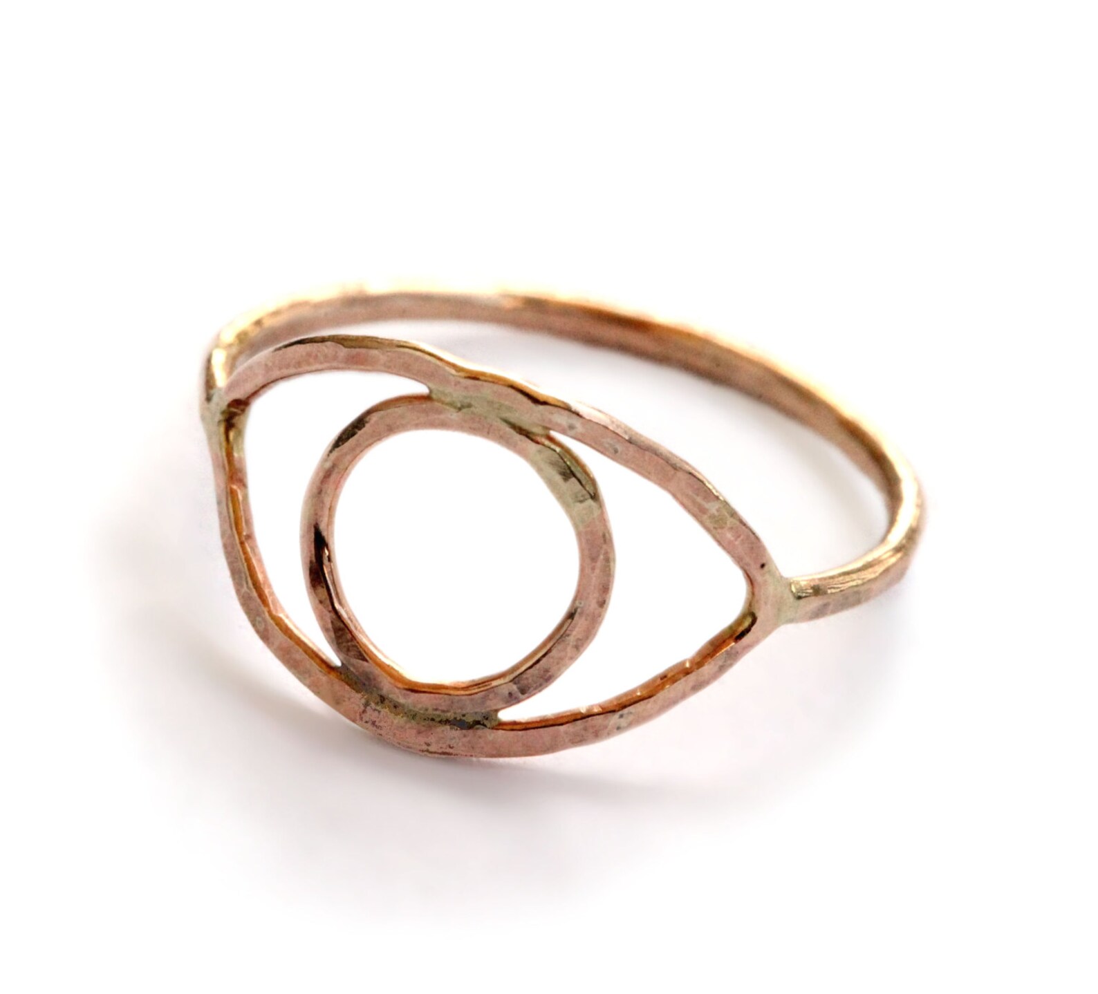 Hammered Eye Ring, All Seeing Eye Ring, Forefinger Knuckle or Pinky ...