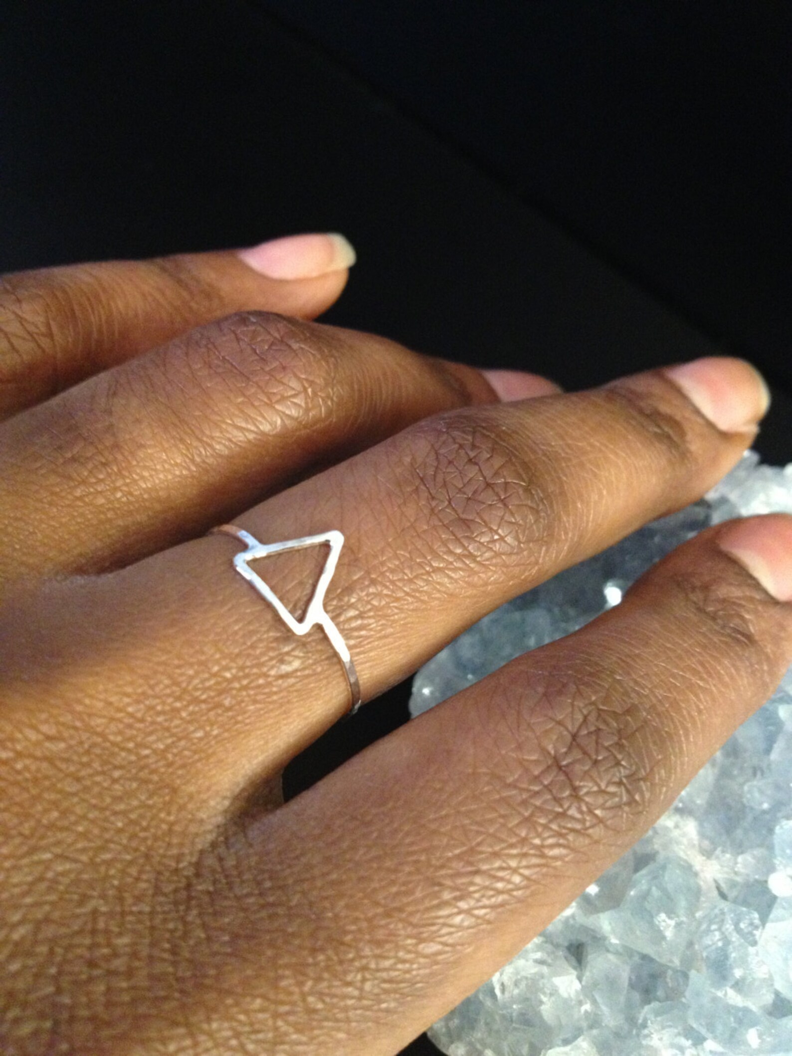 Hammered Triangle Ring Arrow Stacking Ring Geomtric Ring - Etsy