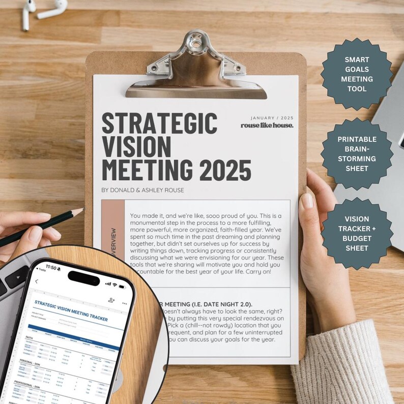 2025 Calendar SMART Goal Setting Vision Board Printables Goal Setting ...