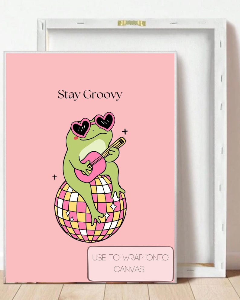 Groovy Frog Digital Download for Room Decor Retro Vibes Room Art Quick ...