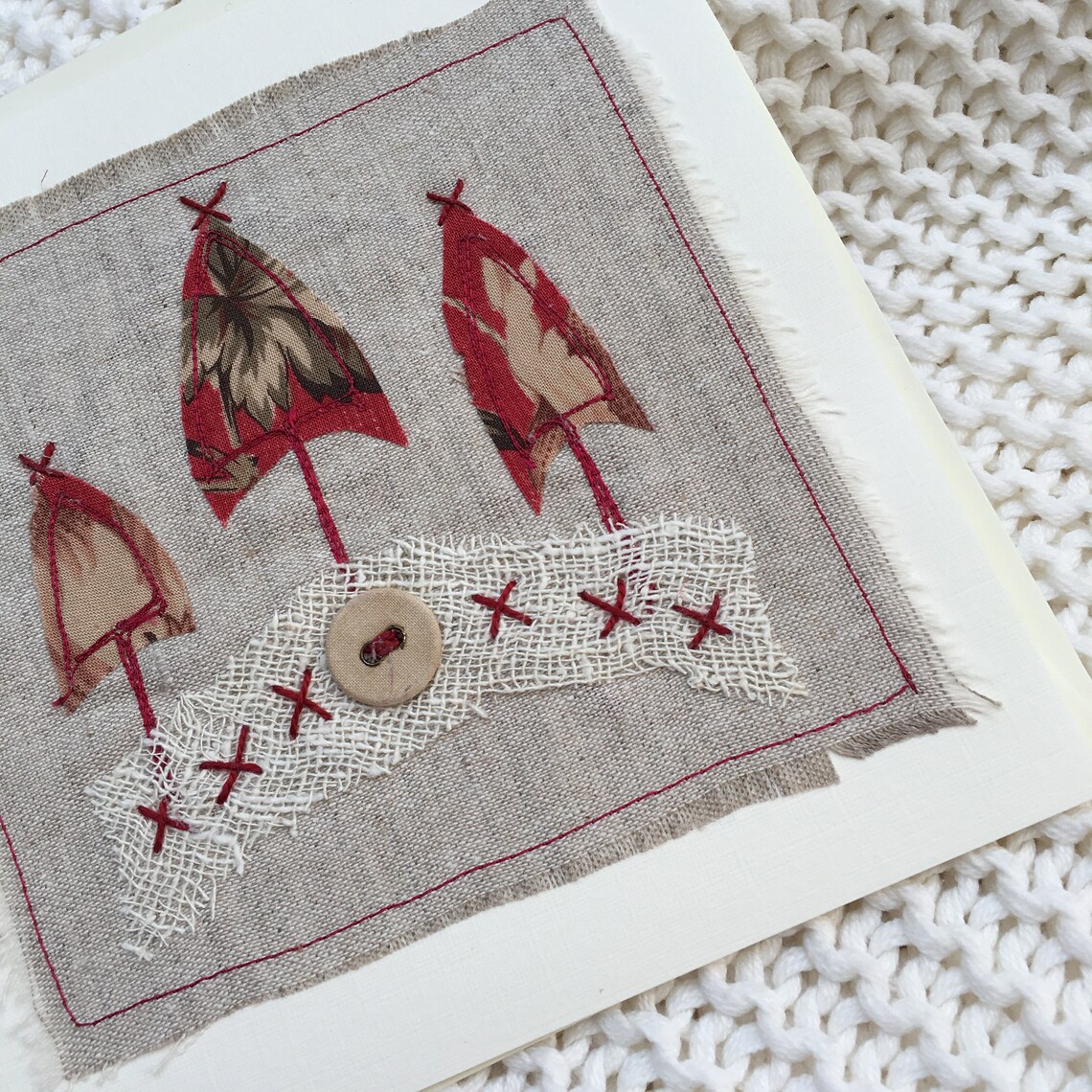 Handmade Textile Greetings Card. - Etsy Denmark