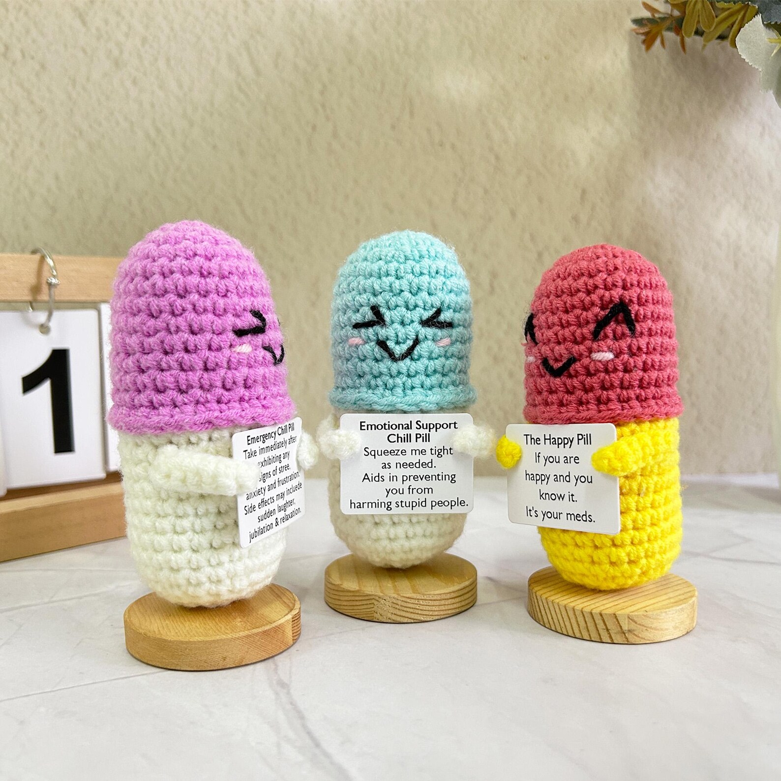 Handmade Crochet Cold Pill, Emotional Support Gift,psychological Health ...
