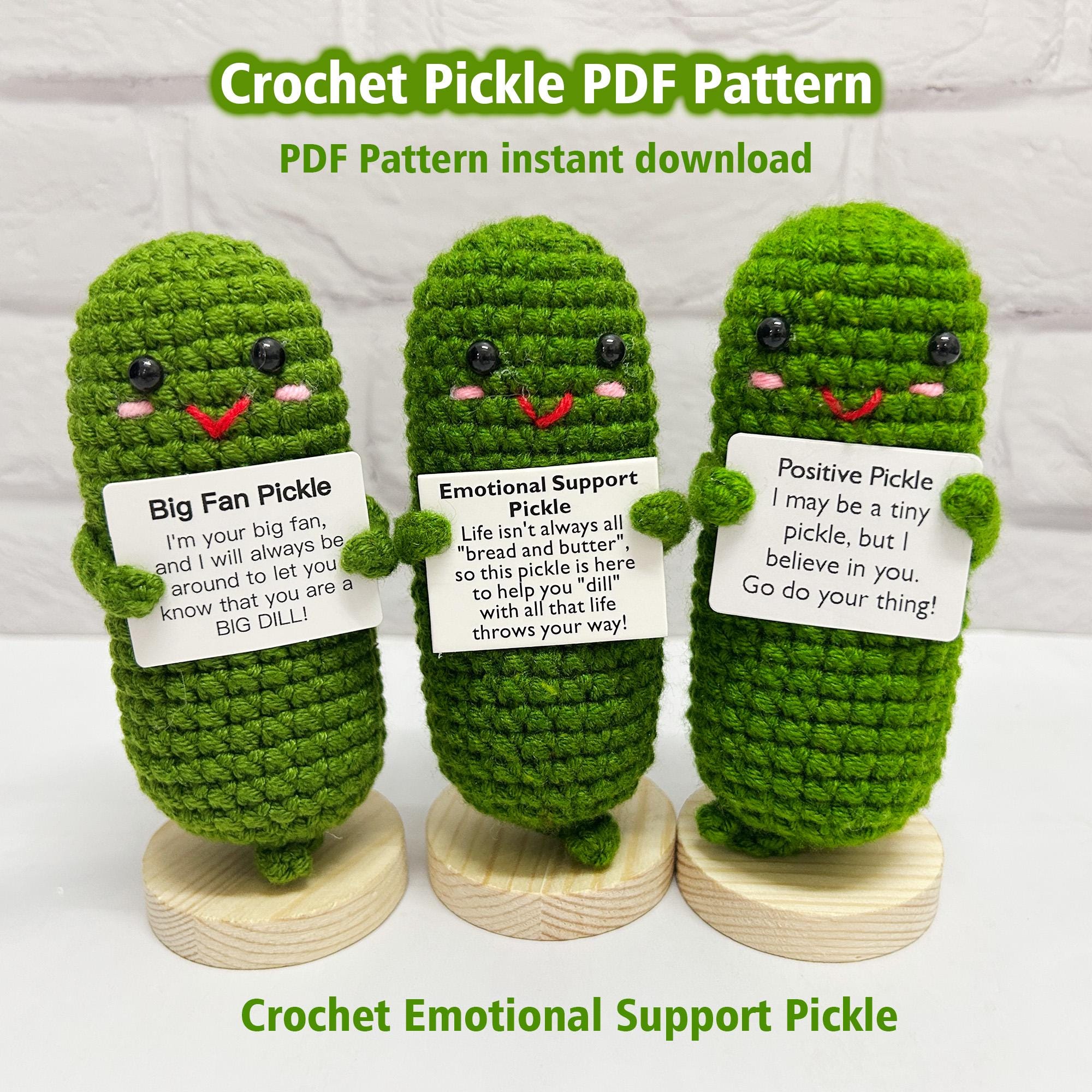 Crochet Emotional Support Pickle Pattern,pdf Pattern Only,no-sew ...