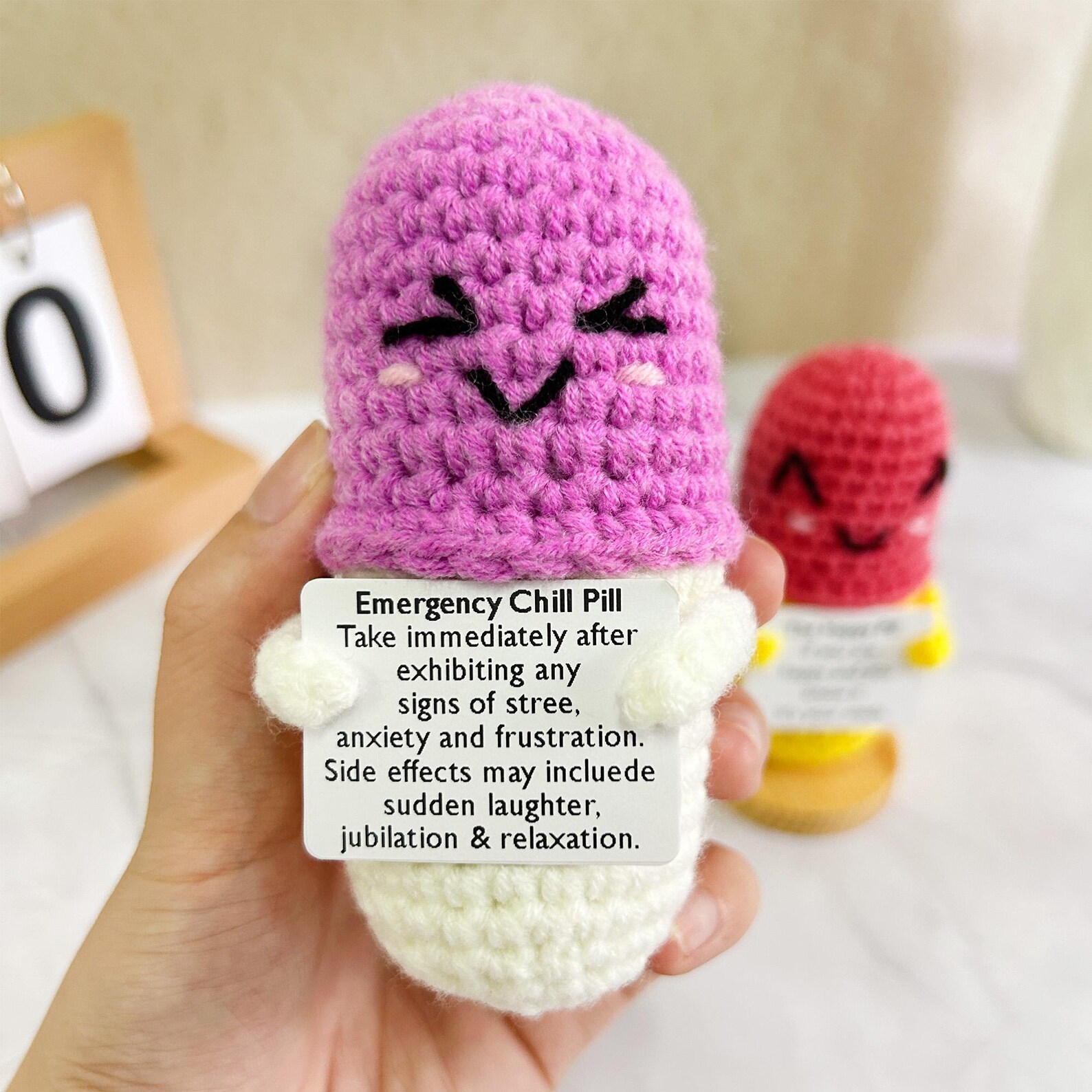 Handmade Crochet Cold Pill, Emotional Support Gift,psychological Health ...