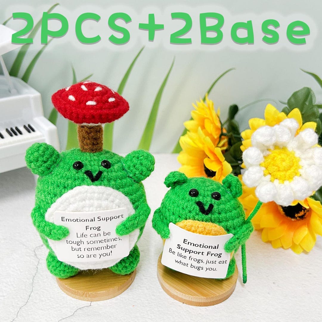 Cute Crochet Frogs Set ,crochet Frog, Emotional Support Gift, Desk ...