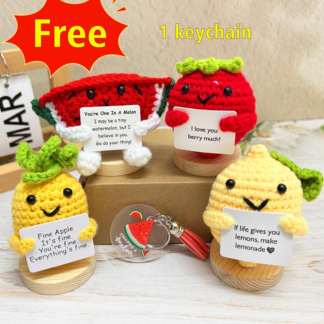 Crochet Watermelon/starwberry/lemon/pineapple,emotional Support Gift ...