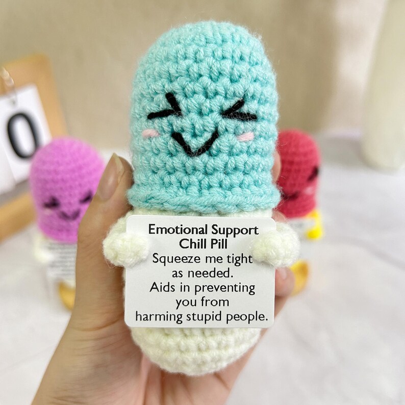 Handmade Crochet Cold Pill, Emotional Support Gift,psychological Health ...