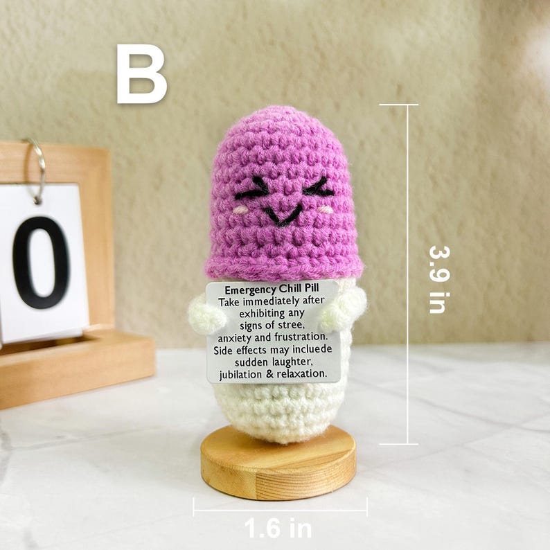 Handmade Crochet Cold Pill, Emotional Support Gift,psychological Health ...