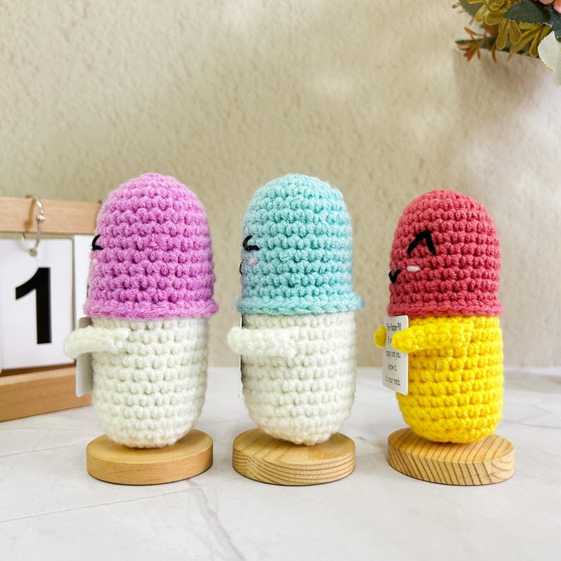 Handmade Crochet Cold Pill, Emotional Support Gift,psychological Health ...