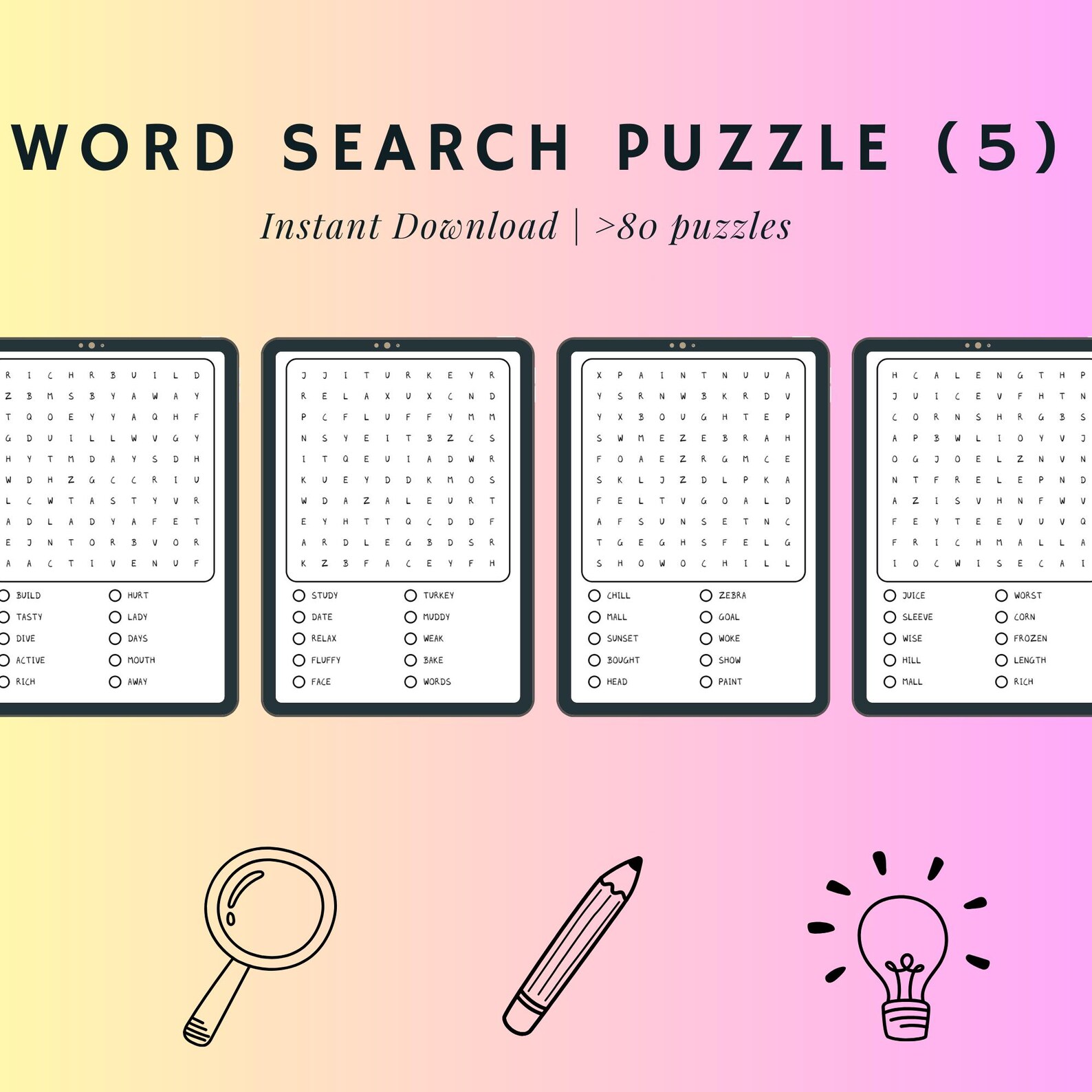 Ultimate Kids' Word Search Puzzle Collection: >80 Fun Puzzles - Instant ...