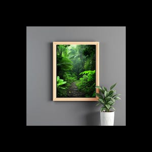 Printable Wall Art - Path Through the Rainforest - Lush Green Foliage ...