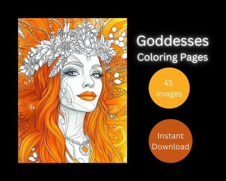 45 Goddess Coloring Pages | Instant Download | Divine Feminine Art ...