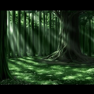 Deep Forest Printable Wall Art | Dark Forest With Sunlight Rays ...