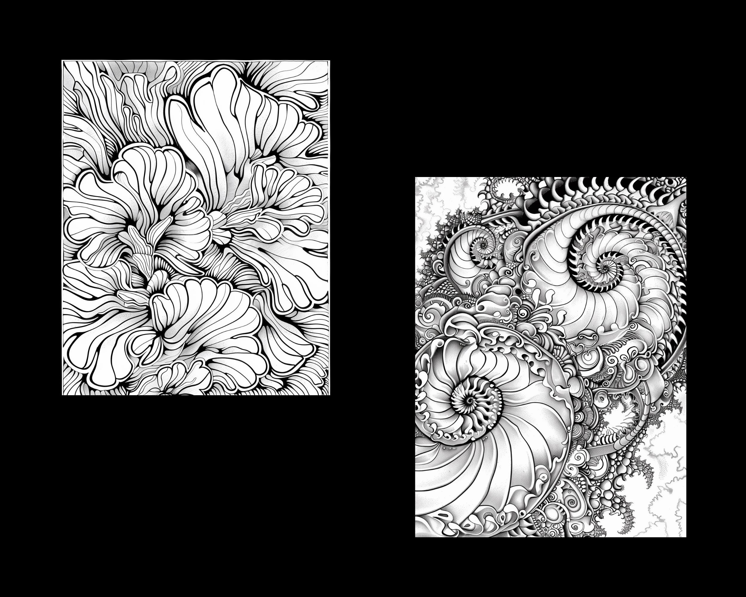 Fractals Coloring Pages - Etsy