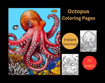 Grayscale Large Octopus Coloring Pages With Unique Designs - Color ...
