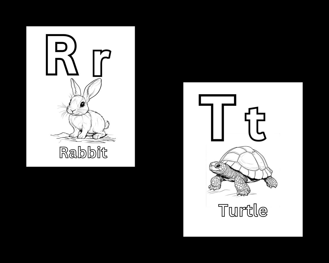 Printable ABC Animals Coloring Pages | A-Z Animal Fun for Kids - Etsy