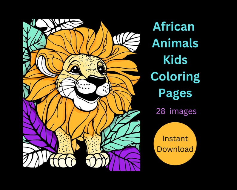 Kids Coloring Pages of African Animals | 28 Simple Designs | Printable ...