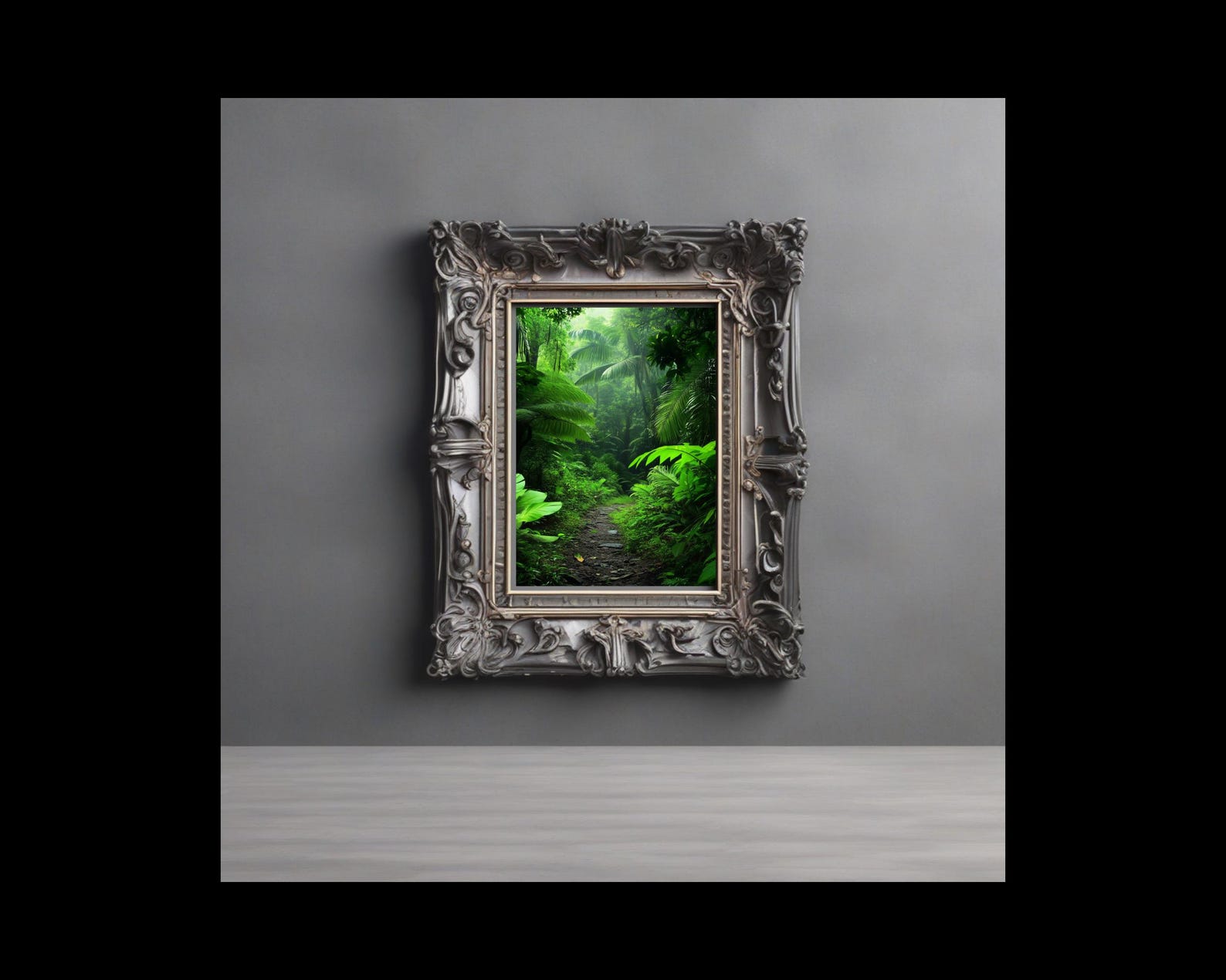 Printable Wall Art - Path Through the Rainforest - Lush Green Foliage ...