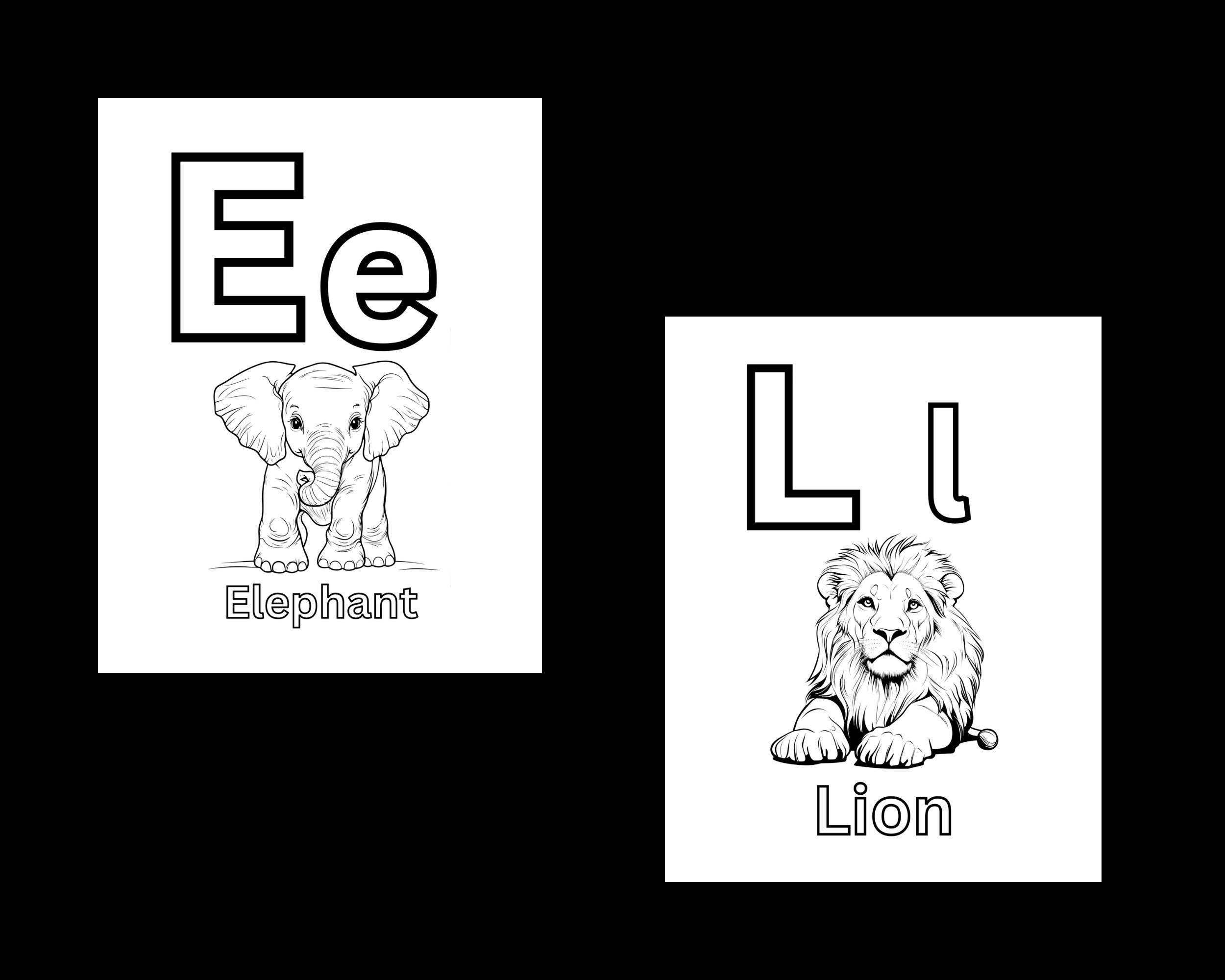 Printable ABC Animals Coloring Pages | A-Z Animal Fun for Kids - Etsy