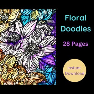 Printable Floral Doodles Coloring Pages | Intricate Flower Designs for ...