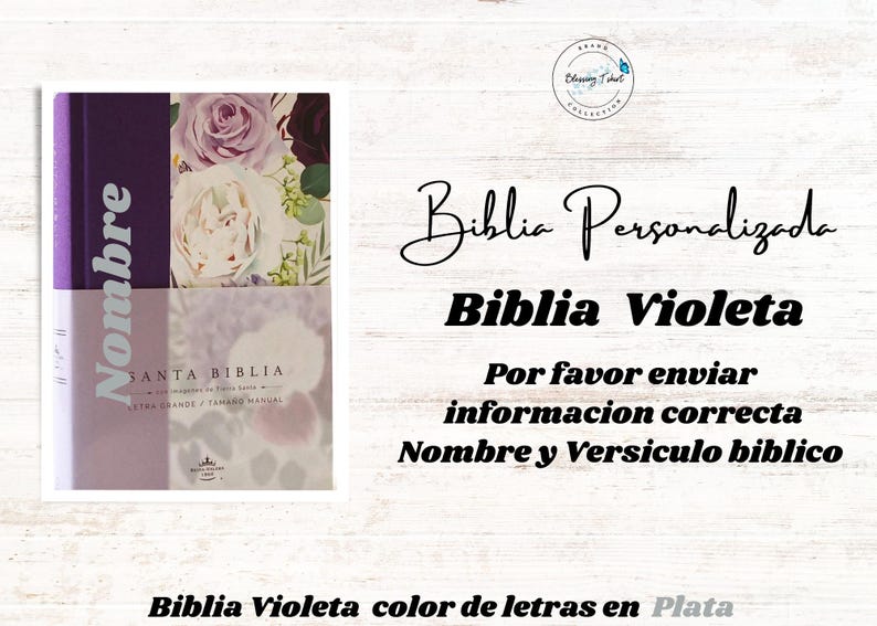 Spanish Purple Bible, Biblia Personalizada Reina Valera Con Su Nombre Y ...
