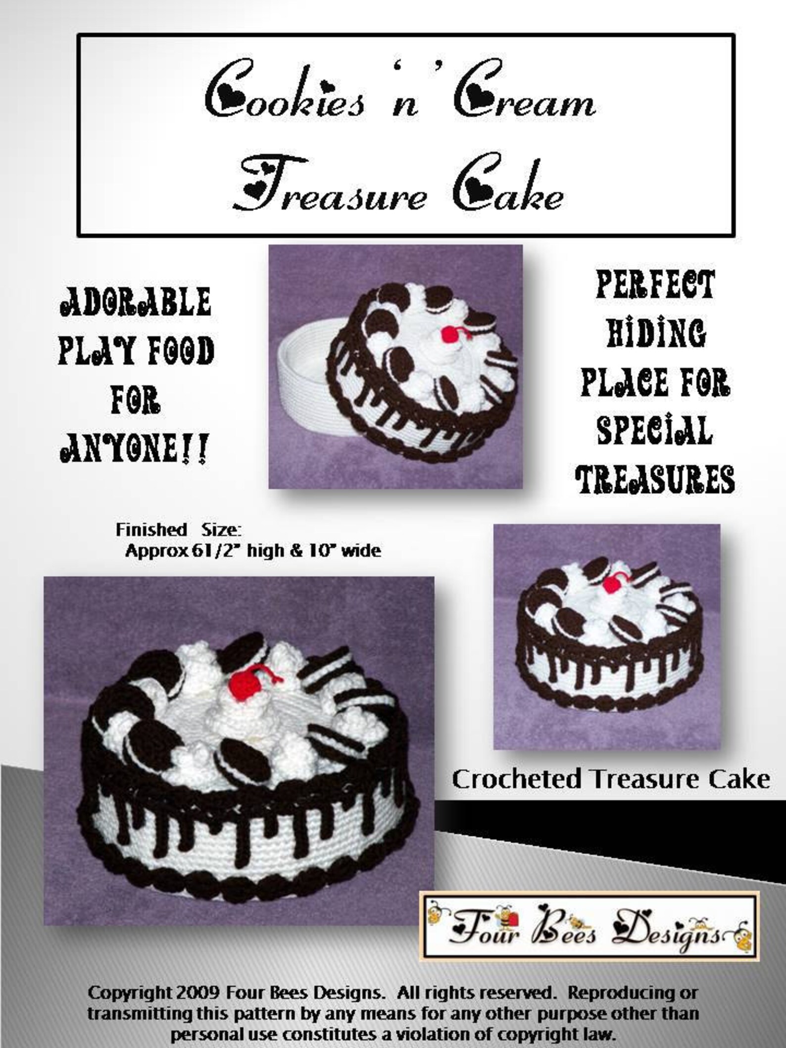Cookies N Cream Treasure Cake PDF Crochet Pattern - Etsy