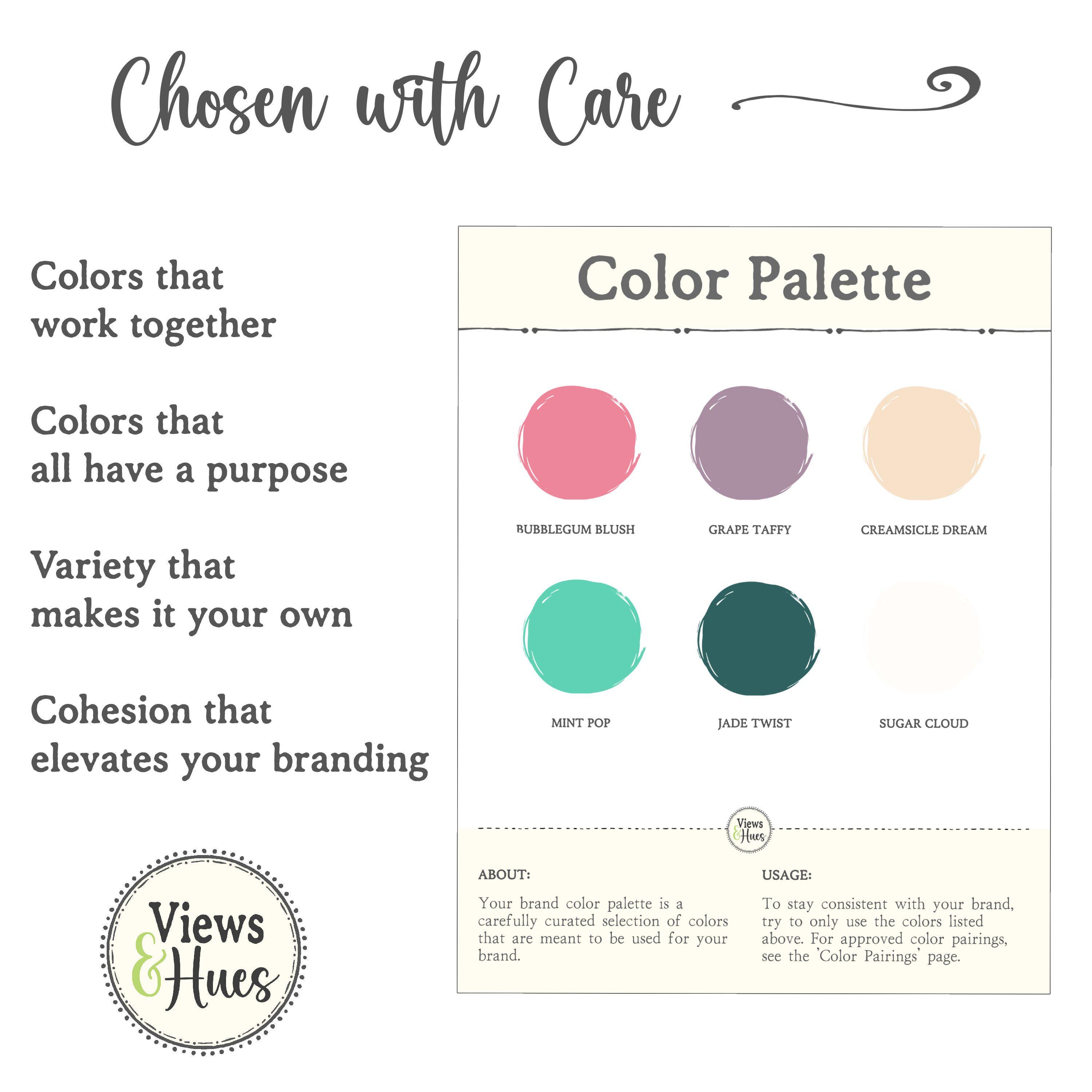 Retro Brand Color Palette for Small Businesses, Editable Canva Template ...