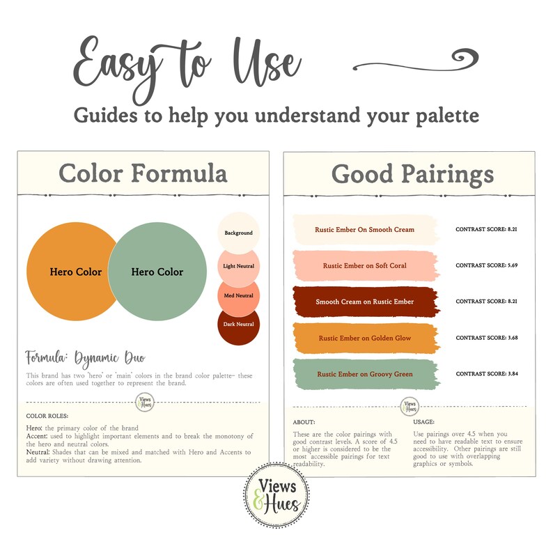 Retro Brand Color Palette for Small Businesses, Editable Canva Template ...