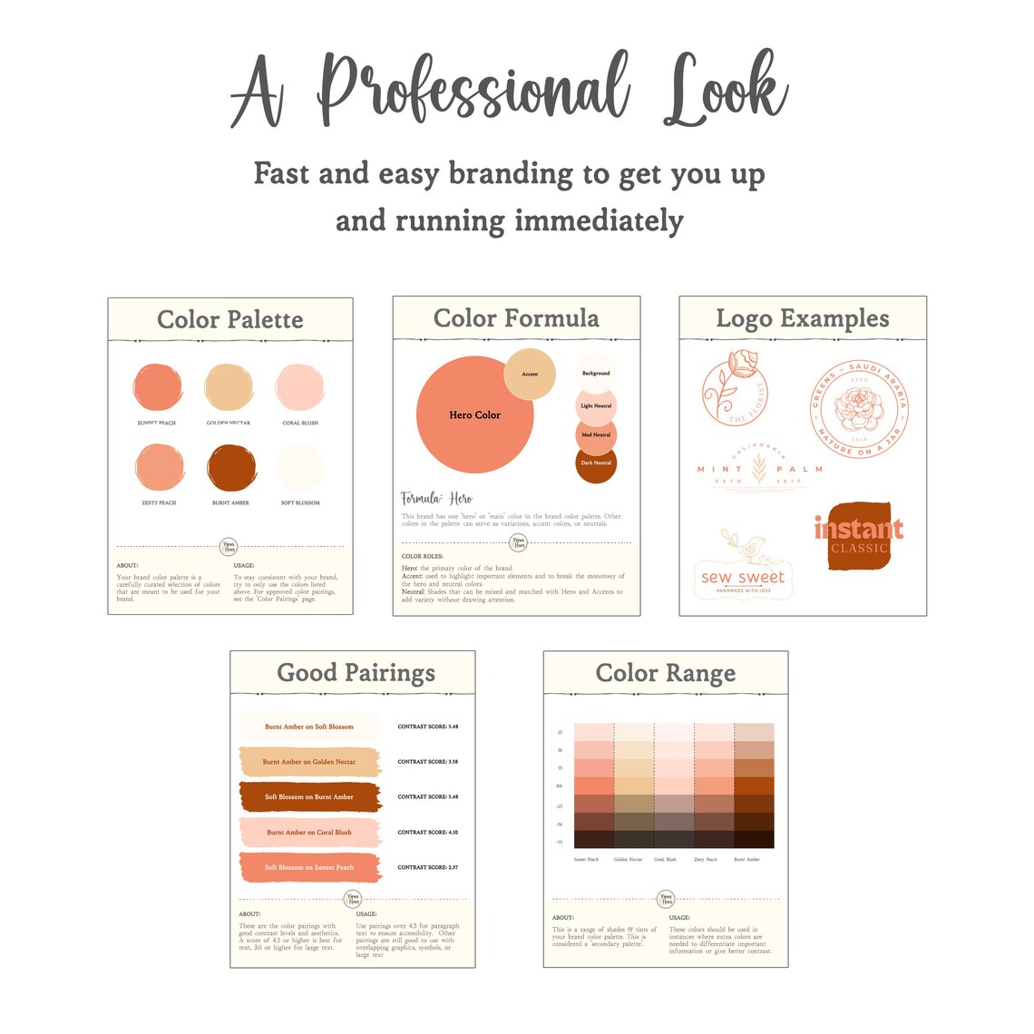 Peachy Brand Color Palette for Small Businesses, Editable Canva ...