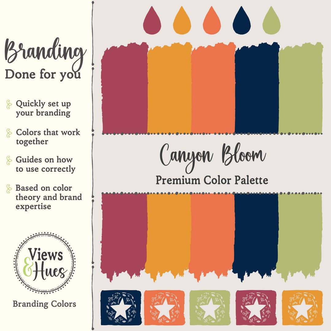 Vibrant Color Palette for Small Business, Branding Kit Your Etsy Shop ...