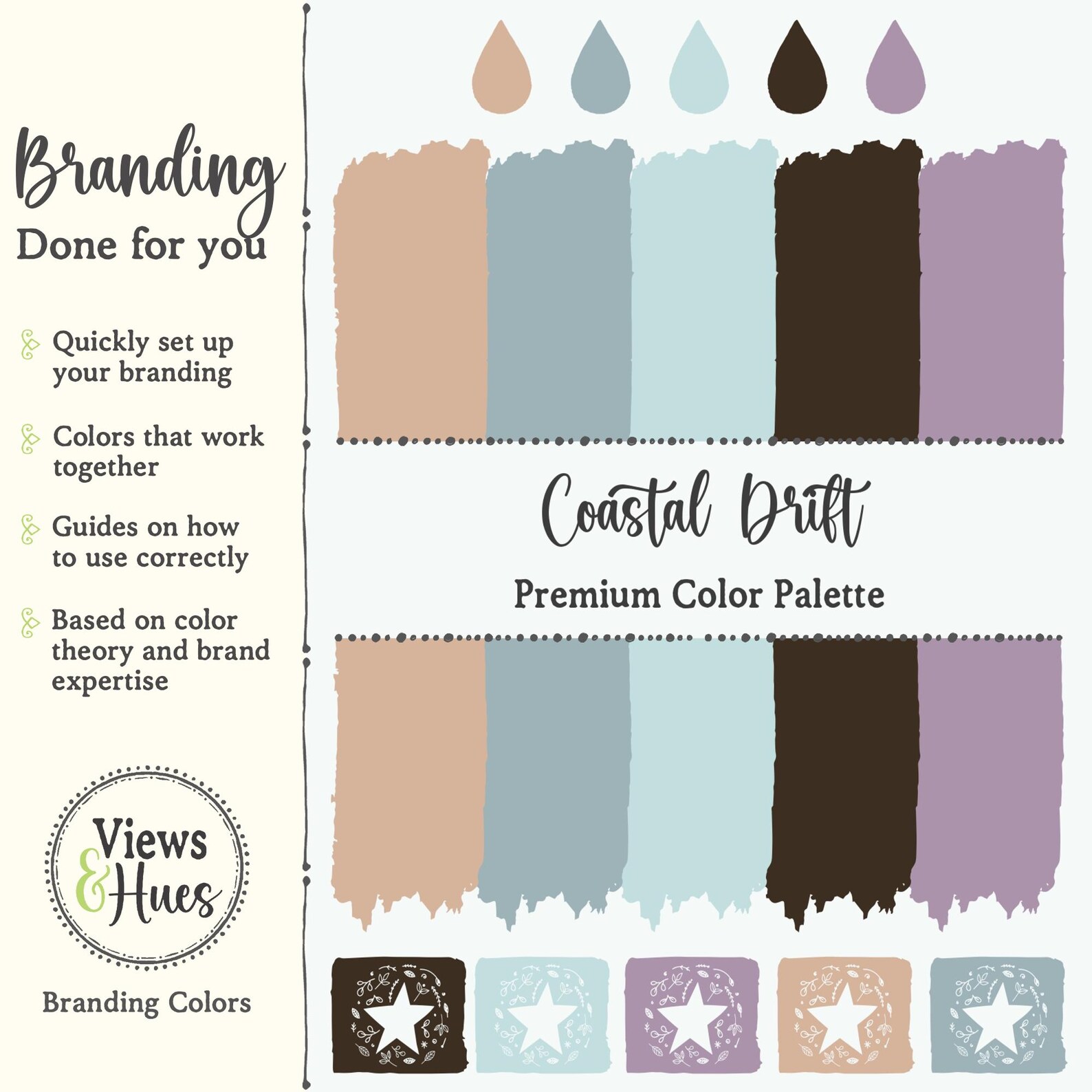 Coastal Color Palette for Small Business, Branding Kit Your Etsy Shop ...