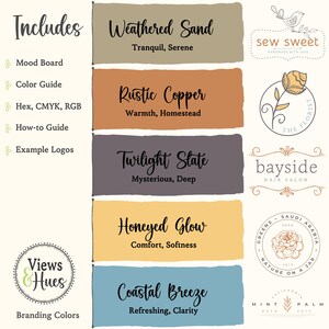 Vintage Brand Color Palette for Small Businesses, Editable Canva ...