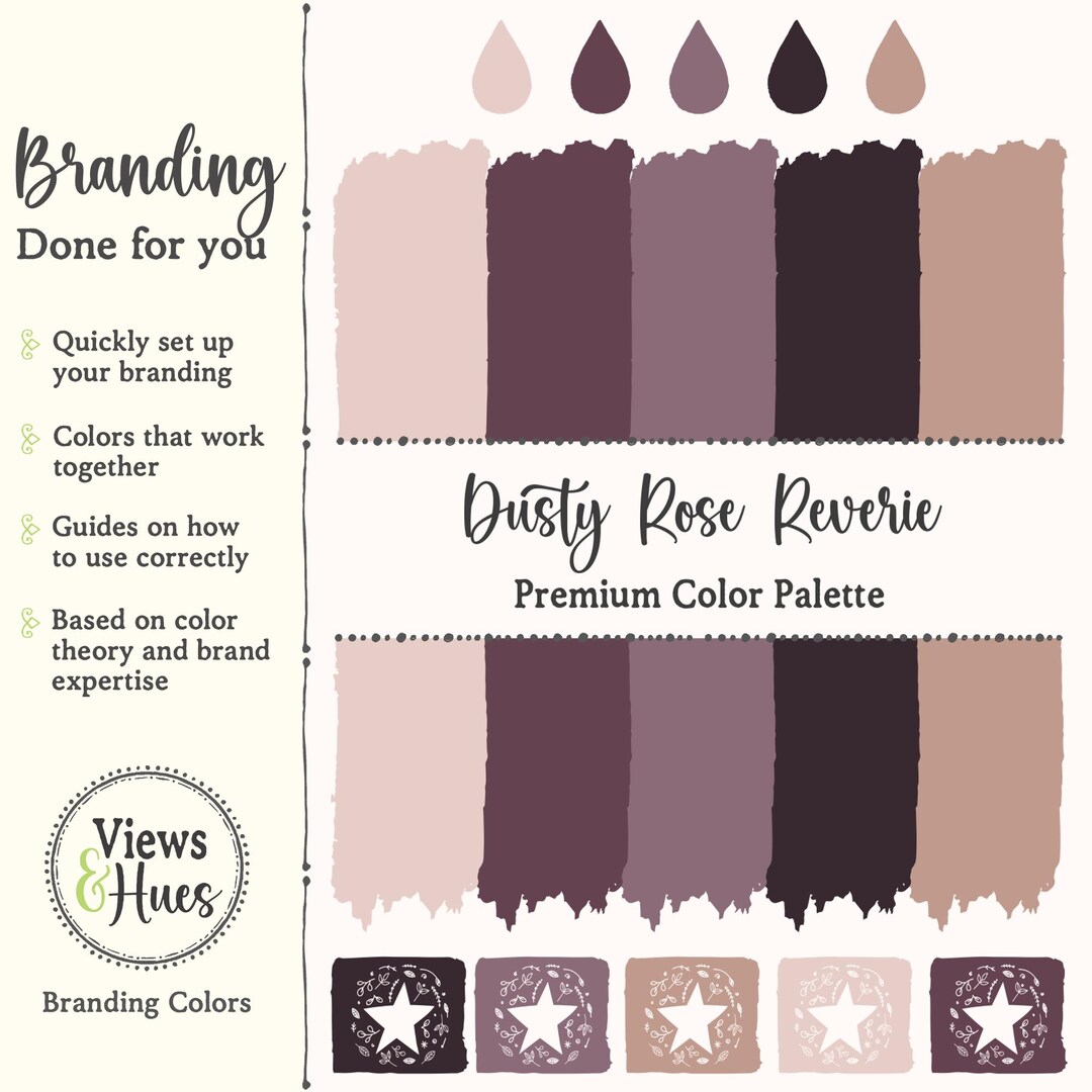 Romantic Color Palette for Small Business, Branding Kit Your Etsy Shop ...