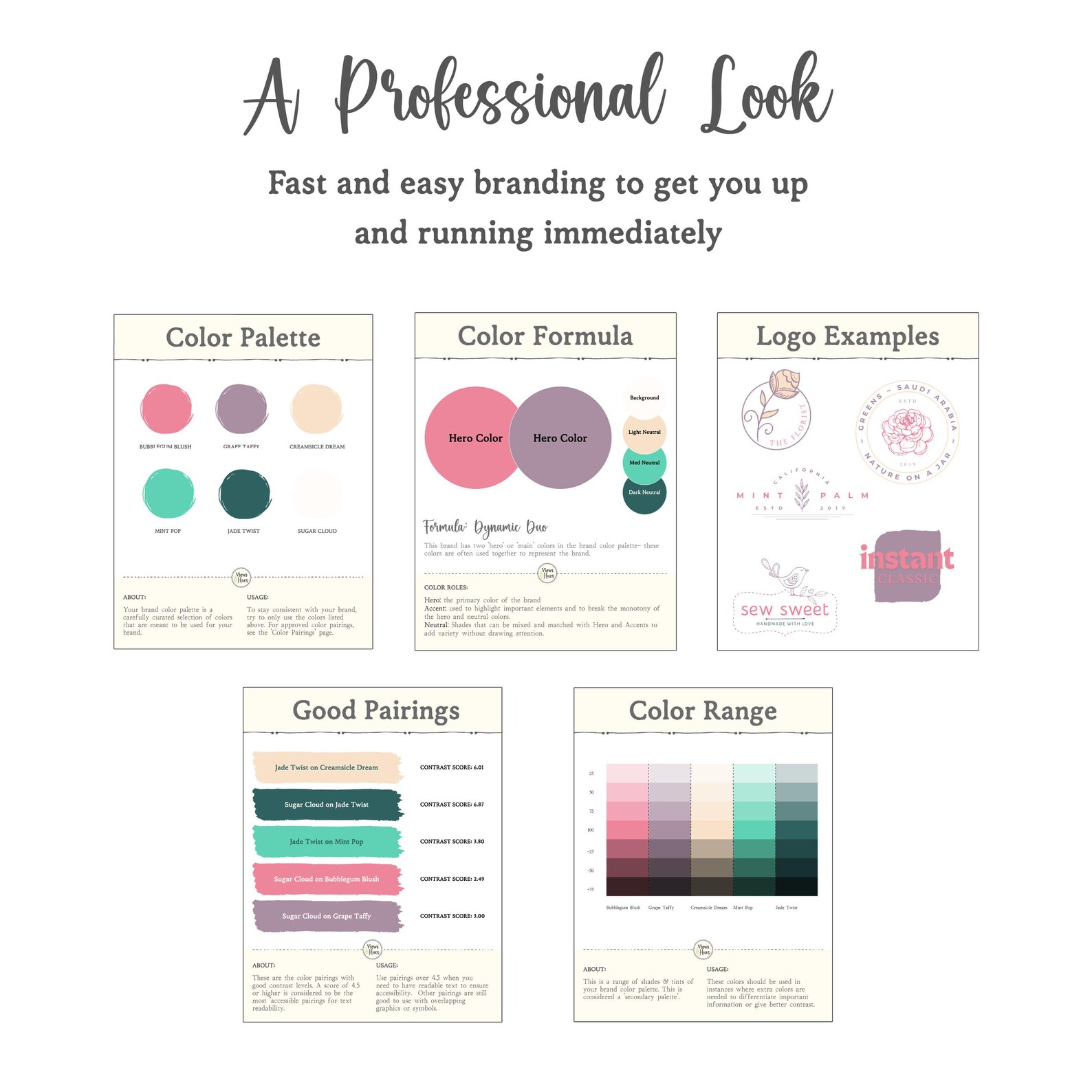 Retro Brand Color Palette for Small Businesses, Editable Canva Template ...